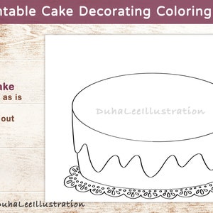 Printable Decorate the Cake Coloring Pages, Kids Activity for Mother's ...
