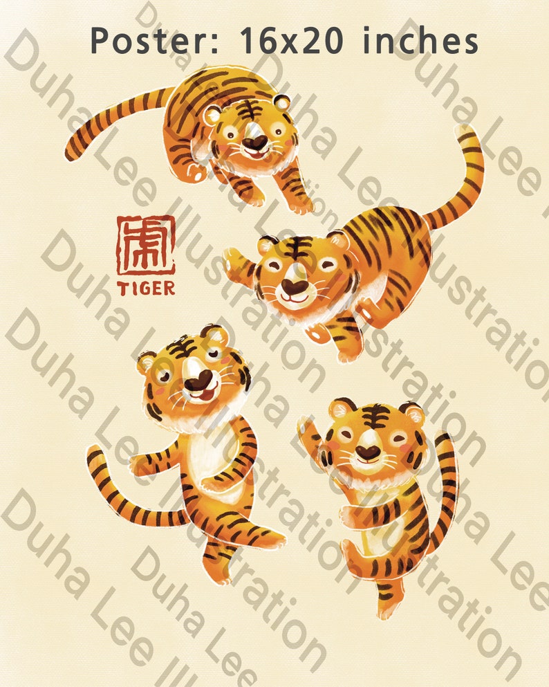 Printable Lunar New Year Card and Poster | Year of the Tiger | Digital ...