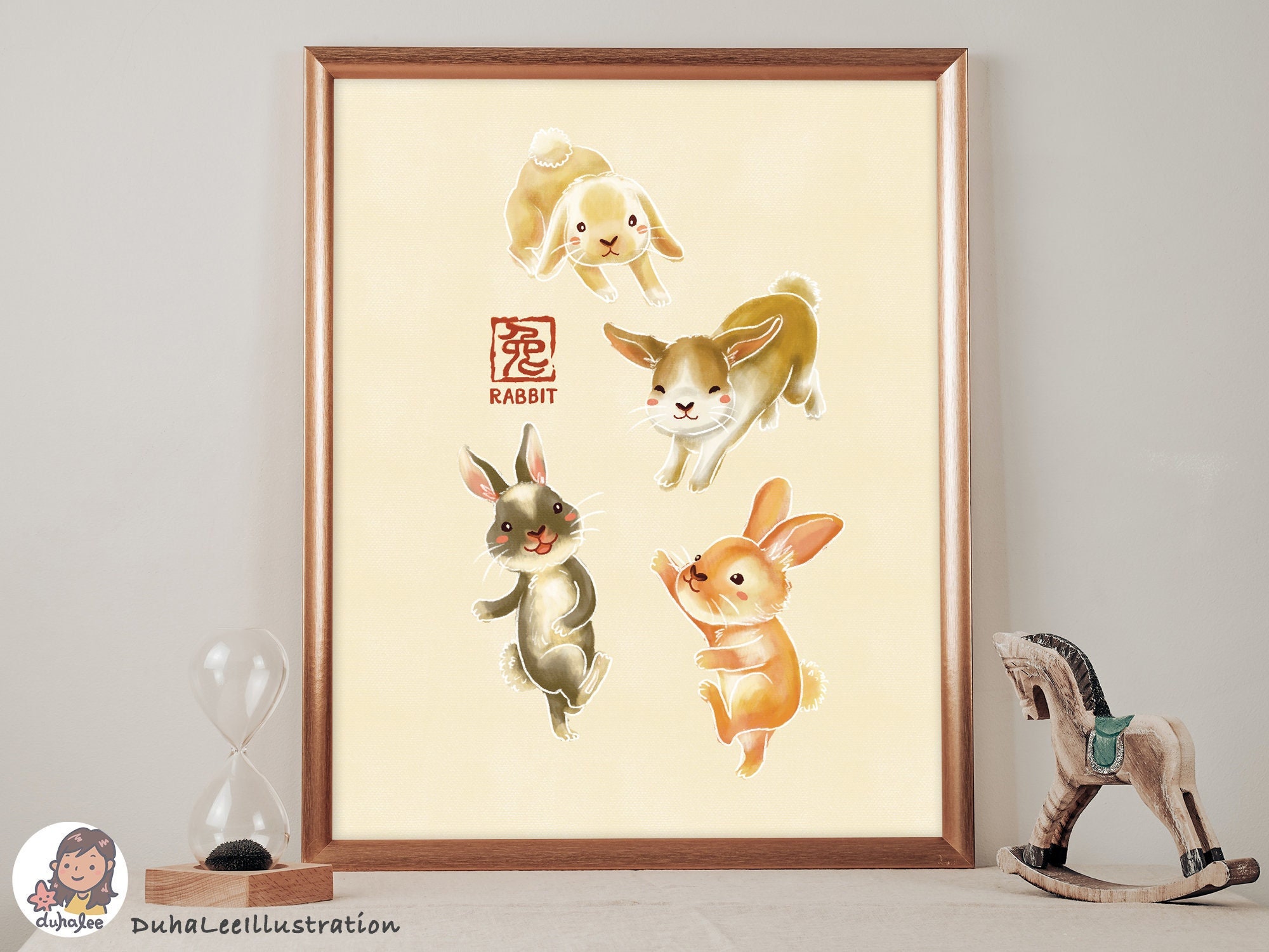 Printable Lunar New Year 2023 Card Poster, Year of the Rabbit Digital ...