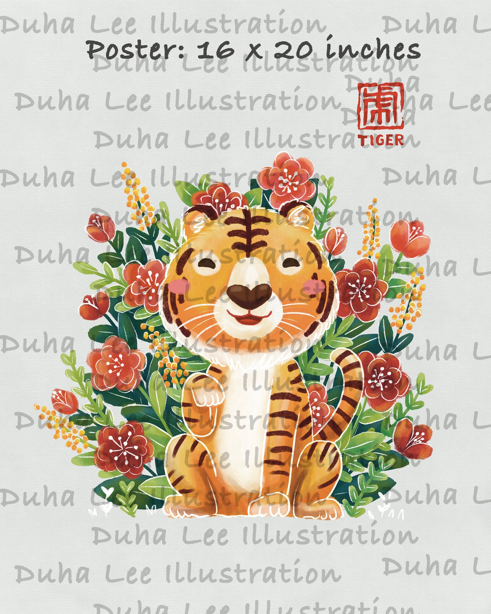 Printable Lunar New Year Card and Poster Year of the Tiger - Etsy