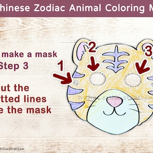 Printable 12 Chinese Zodiac Coloring Masks, Lunar New Year Kids Craft ...
