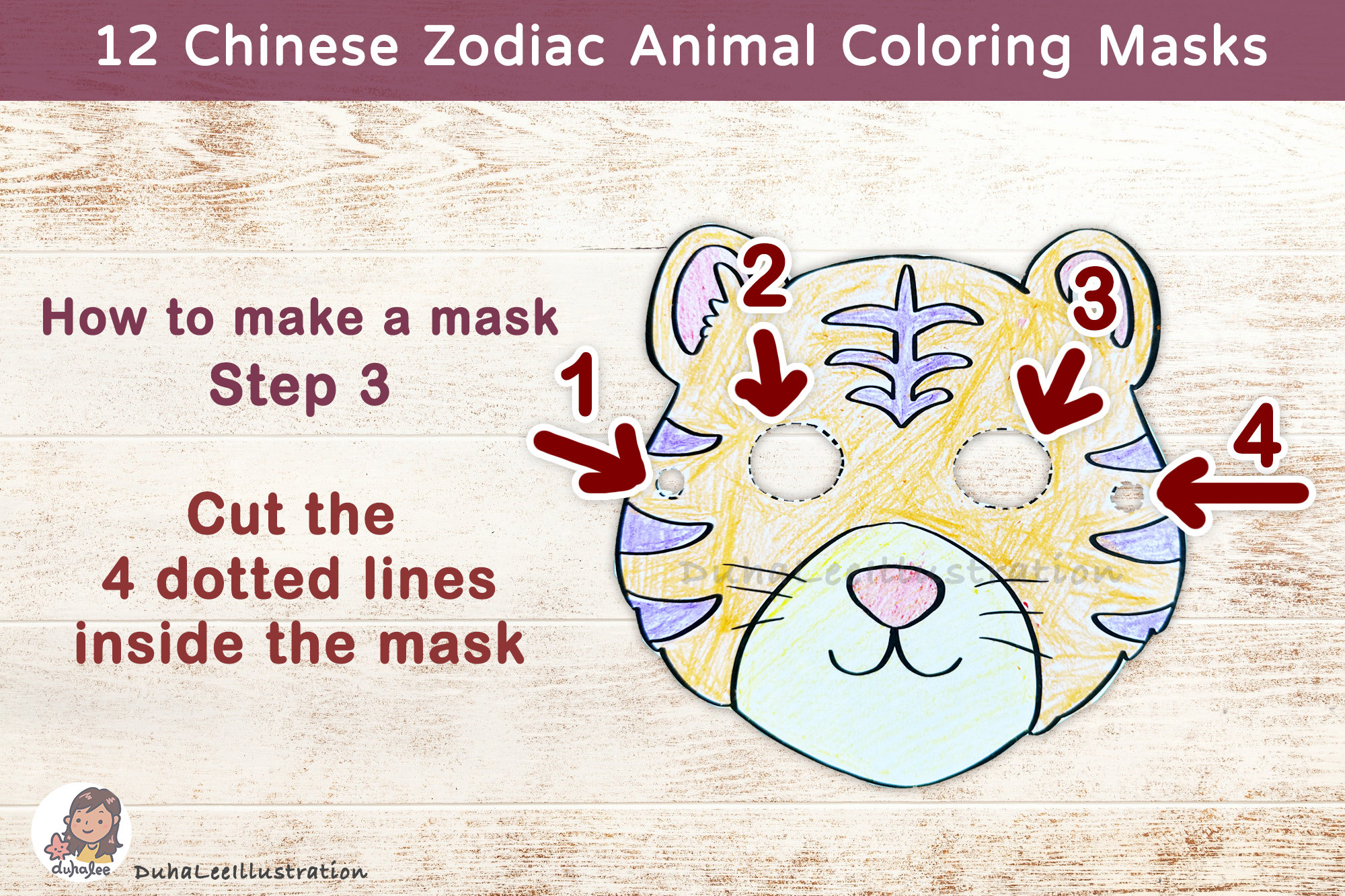 Printable 12 Chinese Zodiac Coloring Masks, Lunar New Year Kids Craft ...
