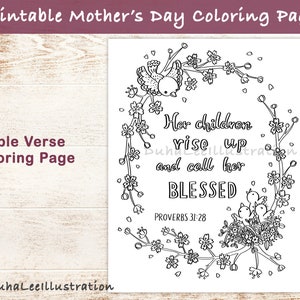 Printable Mother's Day Bible Verse Coloring Pages, Mother's Day ...