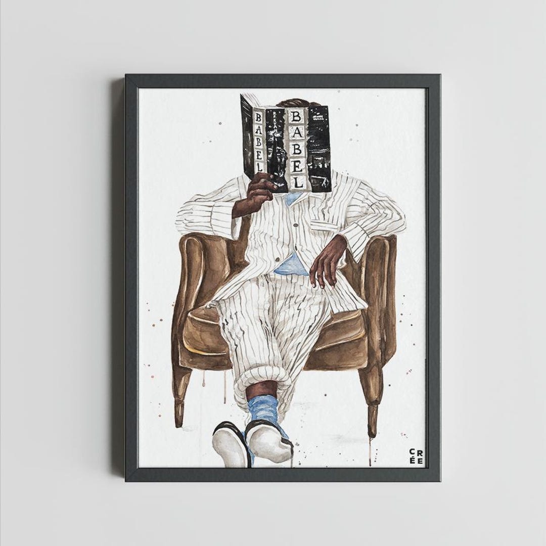 Babel by R.F. Kuang Book Art Print | Man Reading Book Wall Art | Hair ...