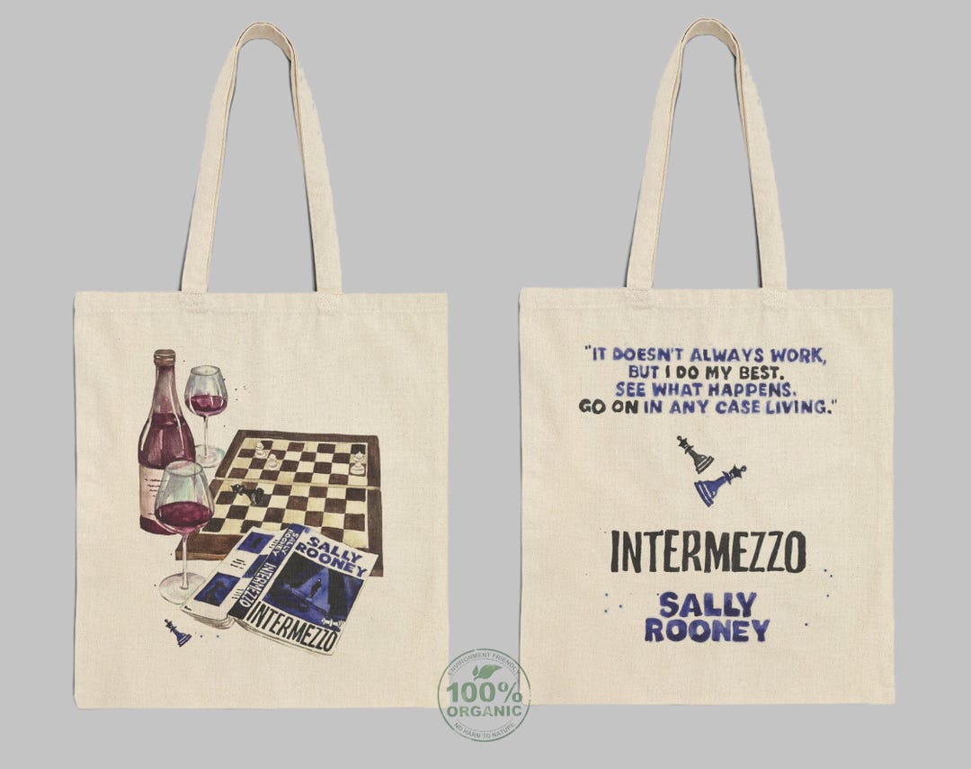 Intermezzo Book Tote Bag | Sally Rooney Book Bag | 100% Organic Cotton ...