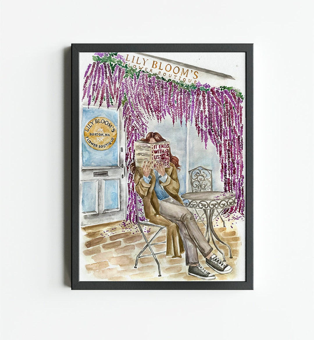 Lily Bloom Reading It Ends With Us by Colleen Hoover Outside Her Flower ...