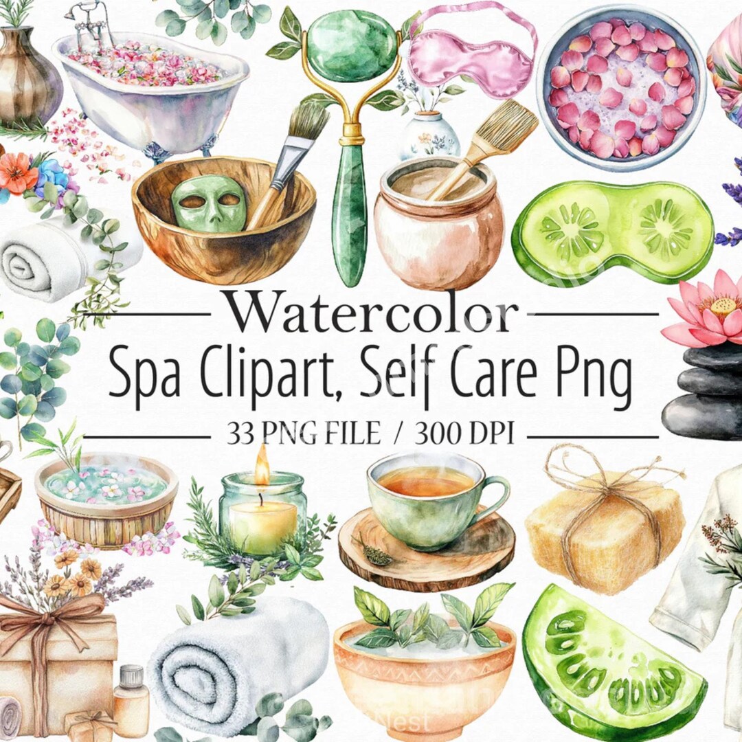 Spa Self Care Clipart Pack | 33 Relaxing Wellness & Beauty ...