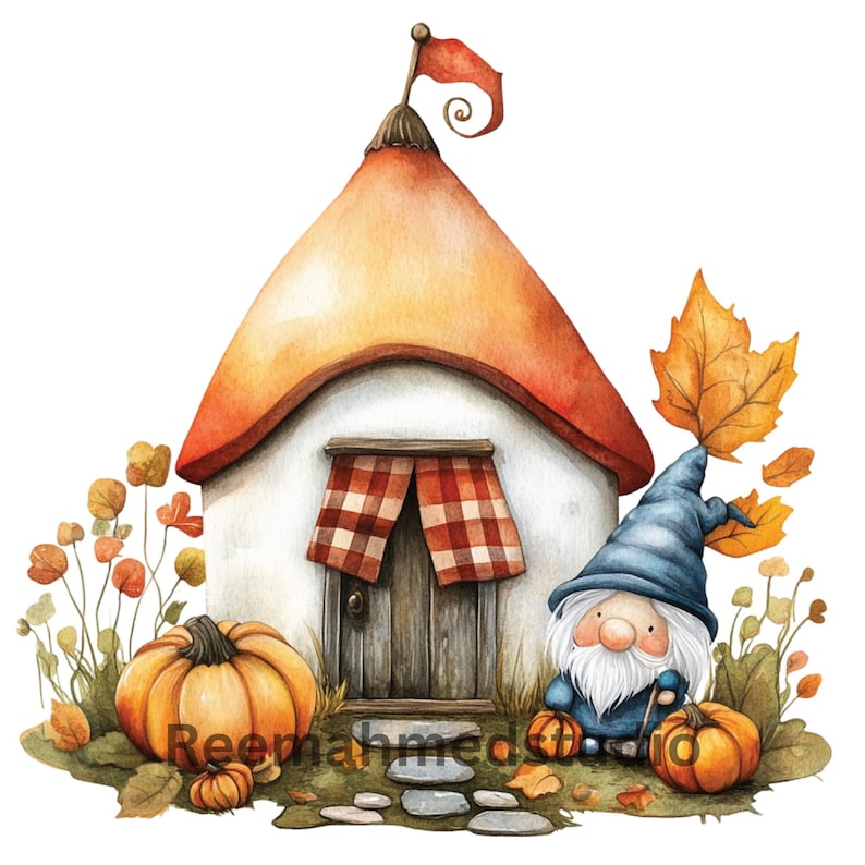 Whimsical Autumn House Clipart Bundle, Cozy Pumpkin Cottages (20 PNG ...