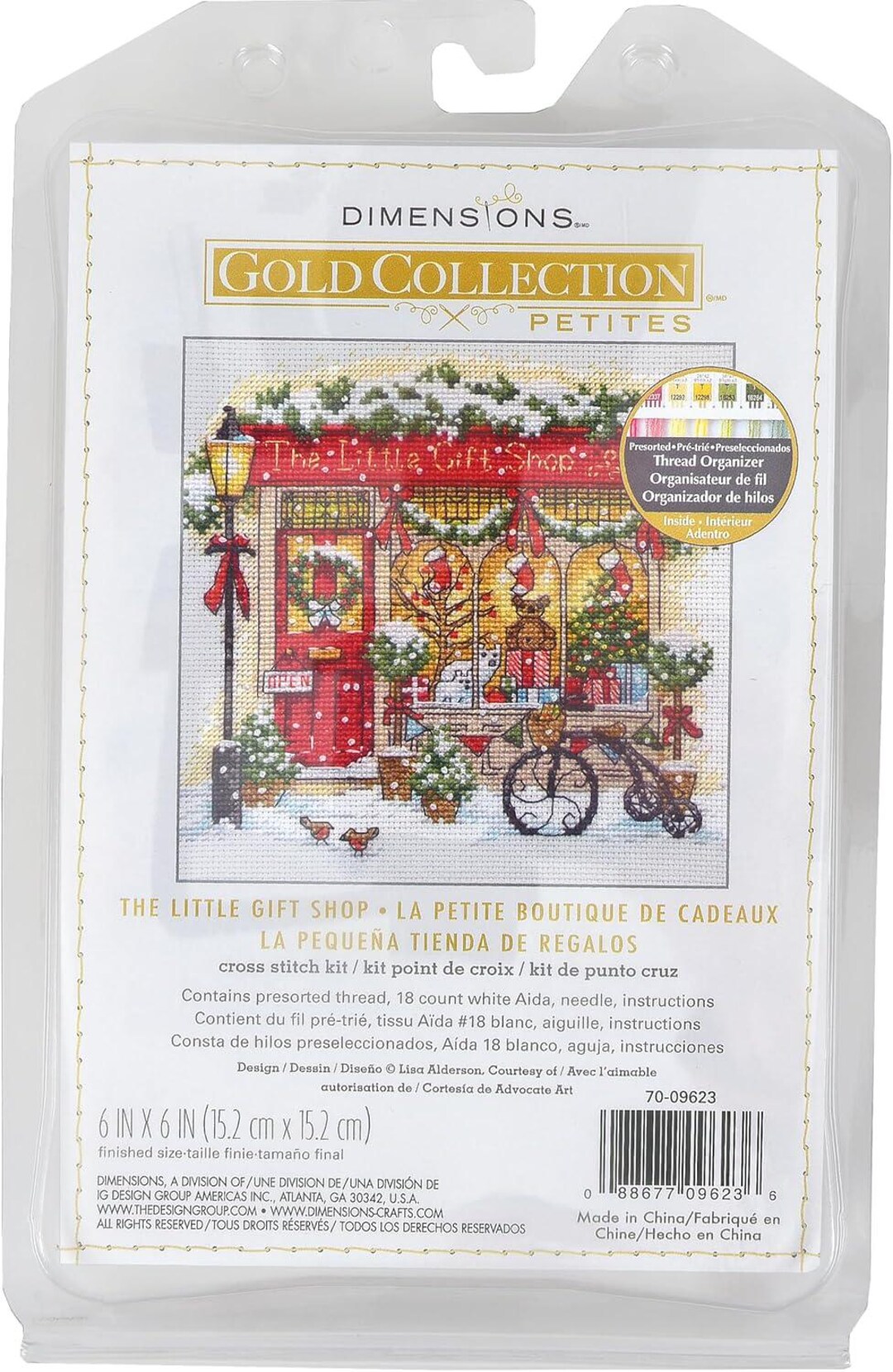 Dimensions Petite Gold Cross Stitch Kit - the Little Gift Shop, 6” X 6 ...