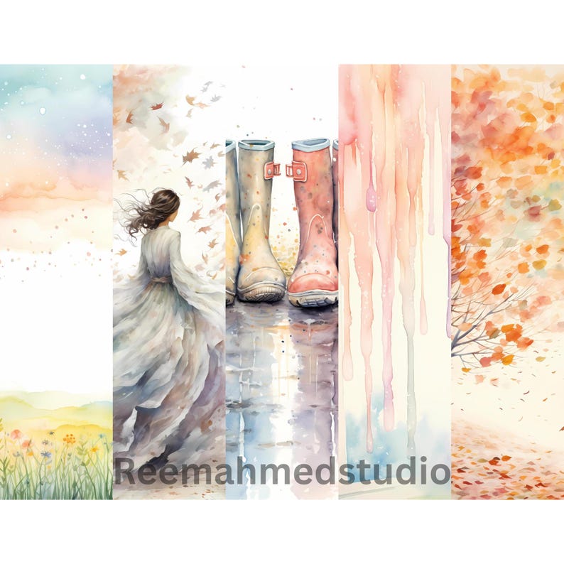 178 Whimsical Seasons Clipart Bundle, Fantasy Nature Art, Junk Journal ...