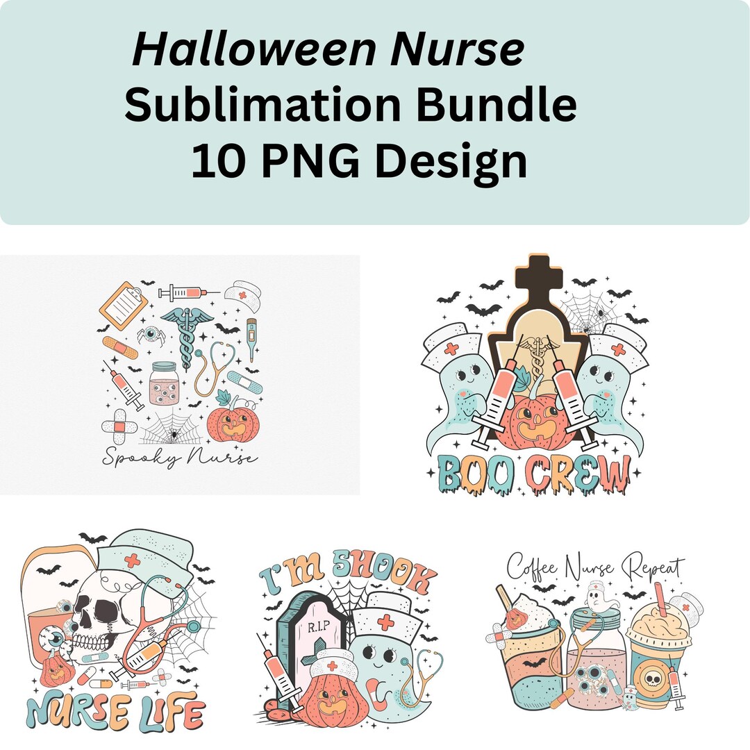Halloween Nurse Clipart – Spooky Medical PNG Bundle (digital Download ...