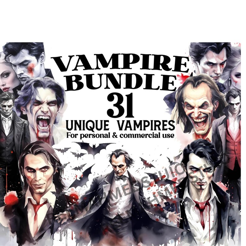 31 Vampires Clipart Bundle for Commercial and Personal Use || Unique ...