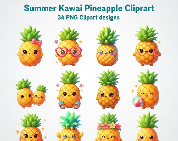 10 PNG Funny Pineapple Clipart – Cute Fruit With Headphones PNG, Summer ...