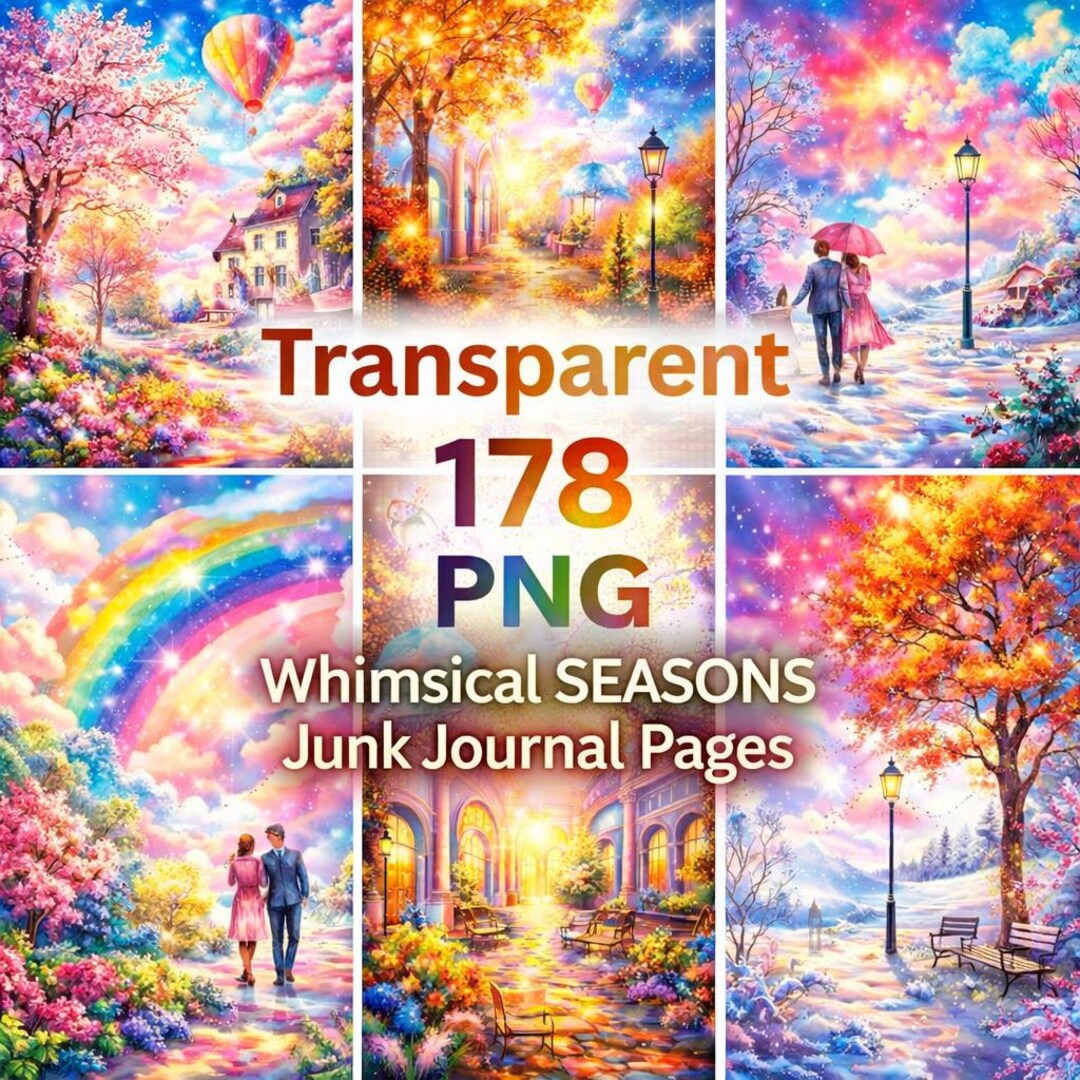 178 Whimsical Seasons Clipart Bundle, Fantasy Nature Art, Junk Journal ...