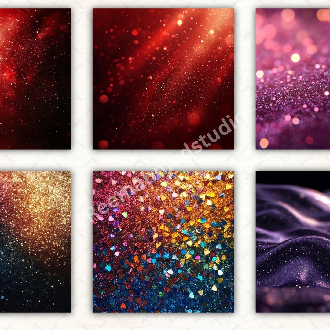 Sparkly Glitter Digital Paper - Rainbow Texture Backgrounds (commercial ...