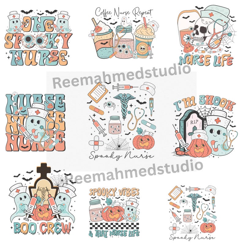 Halloween Nurse Clipart – Spooky Medical PNG Bundle (digital Download ...