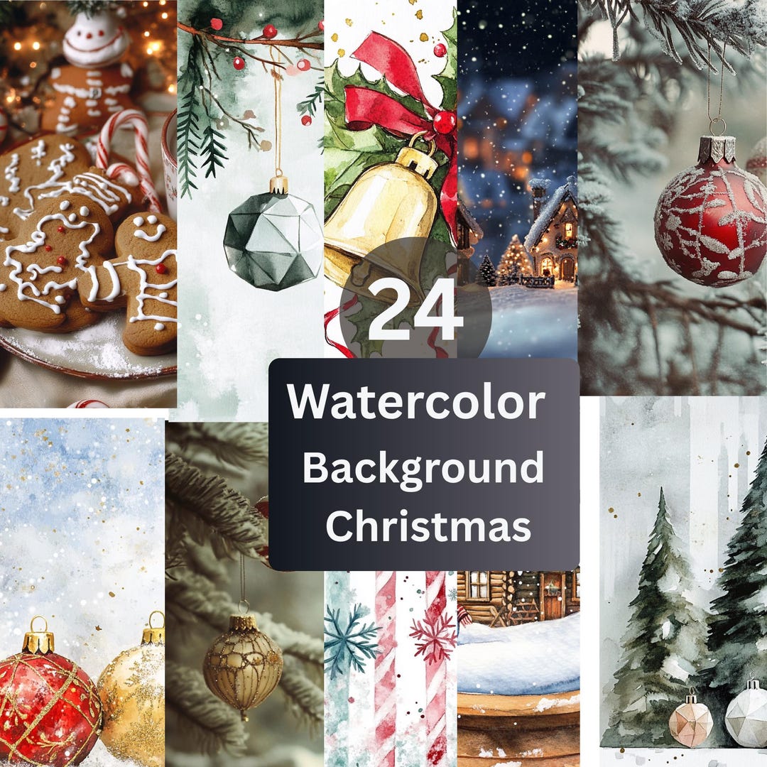 Festive Christmas Digital Paper Pack – 24 Holiday Backgrounds ...