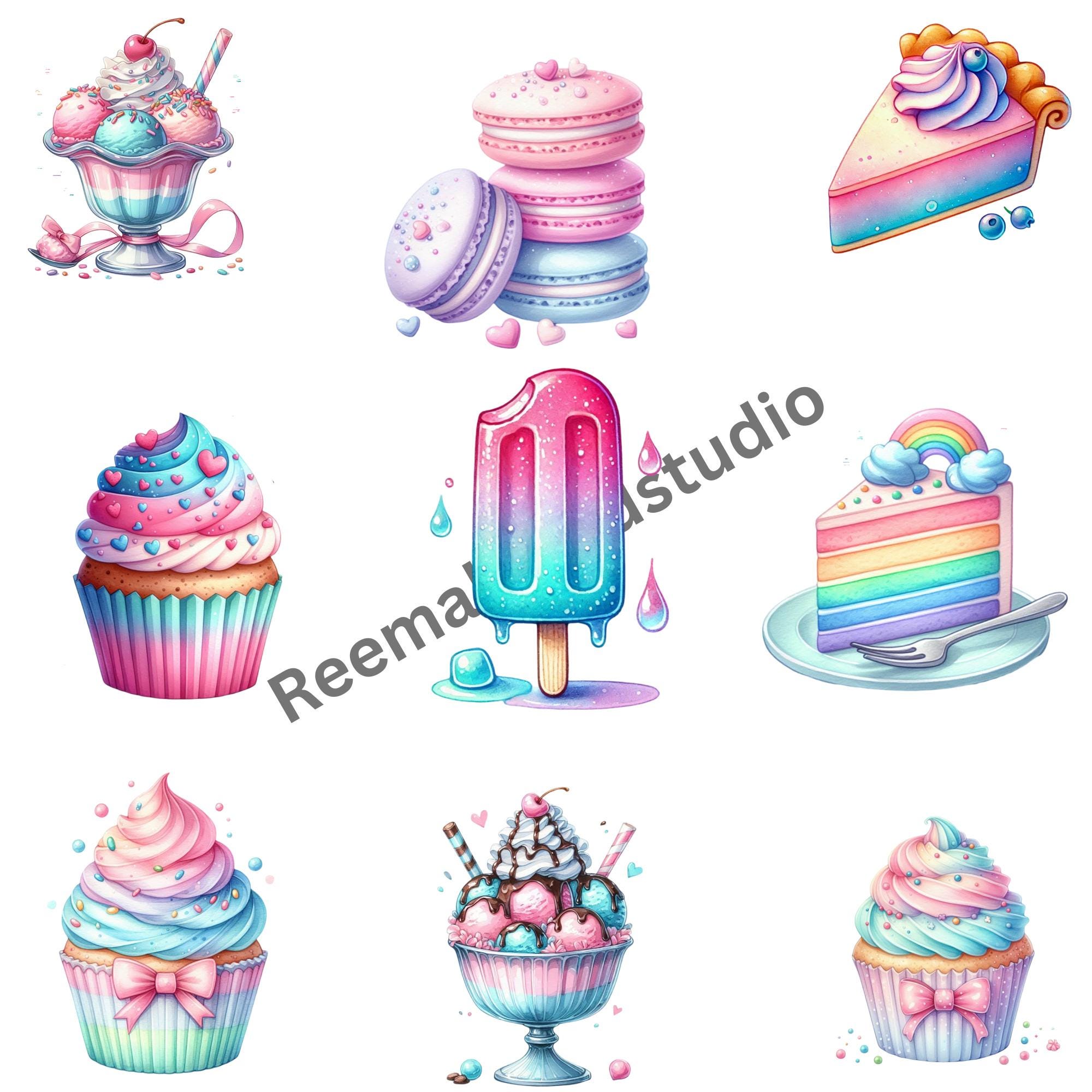 Sweet Food Clipart Bundle – 30 PNG Files for Stickers, Scrapbooking ...