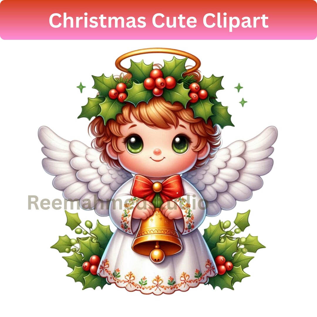 Christmas Cute Little Angel Clipart - Transparent Backgrounds for Easy ...