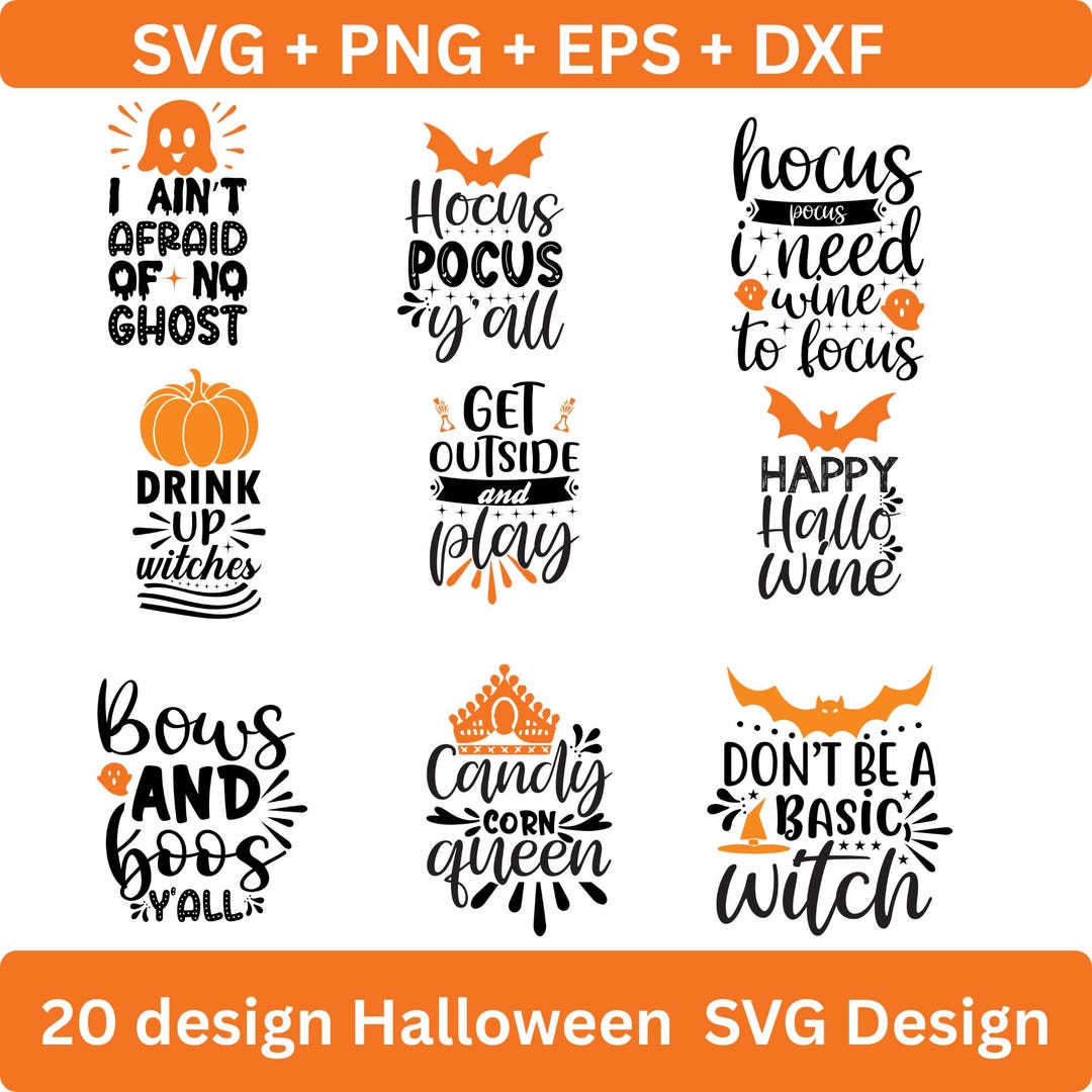 Halloween SVG Bundle: 20 Spooky Cut Files for Cricut & Silhouette - Etsy