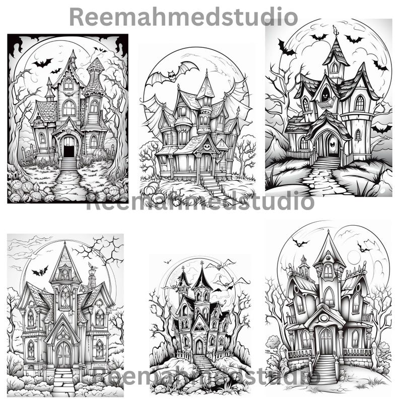 48-page Haunted House Halloween Coloring Book – Spooky Printable ...
