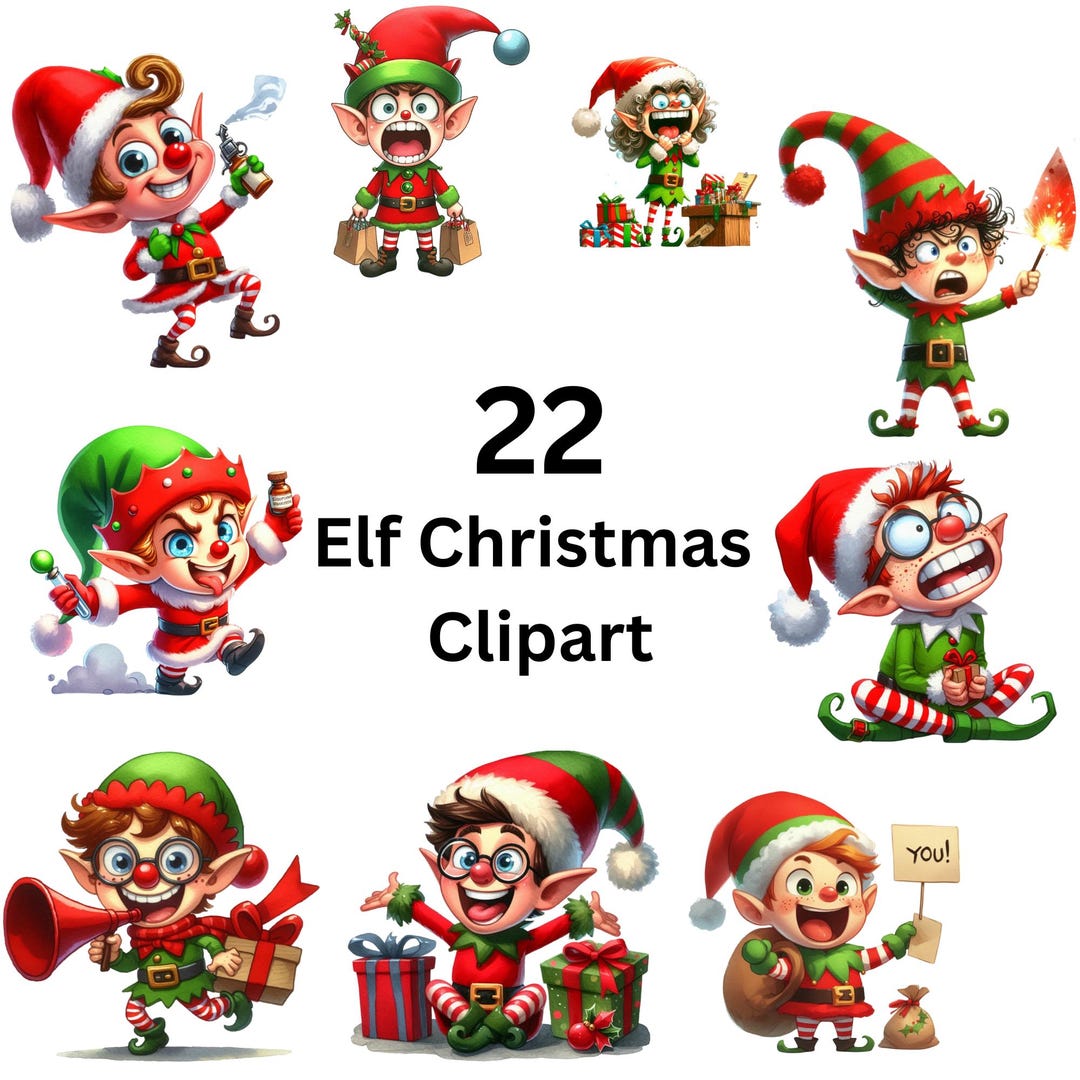22 Elf Christmas Clipart Images – Festive Pngs for Cards, Planners ...
