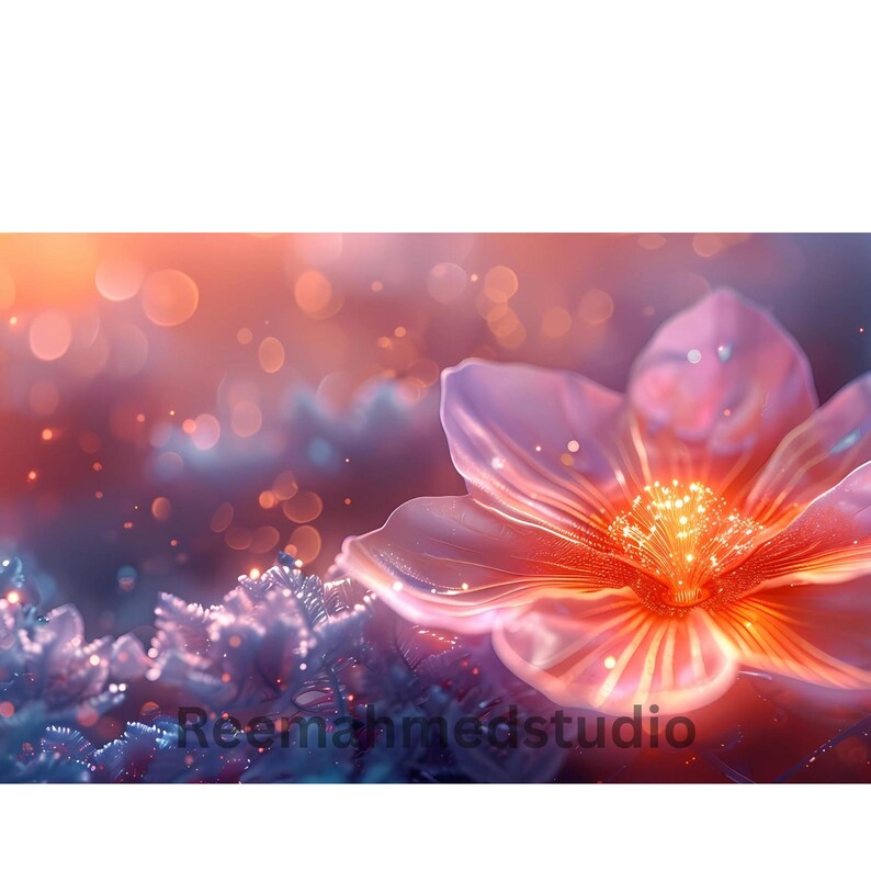 Whimsical Glowing Watercolor Flower Clipart Bundle (21 PNG Graphics) - Etsy