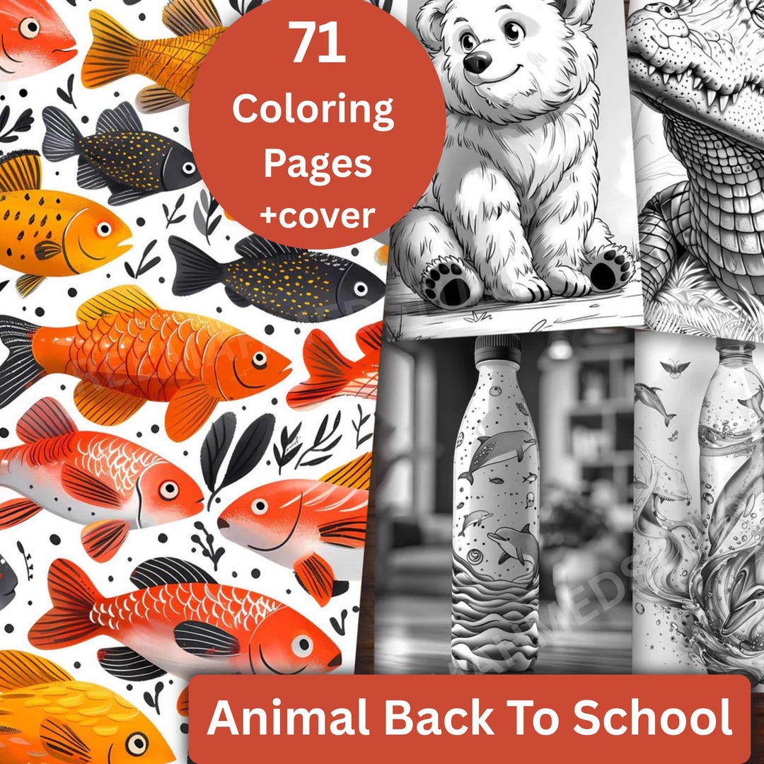 Animal Back to School Coloring Book – Fun & Educational Activities for ...