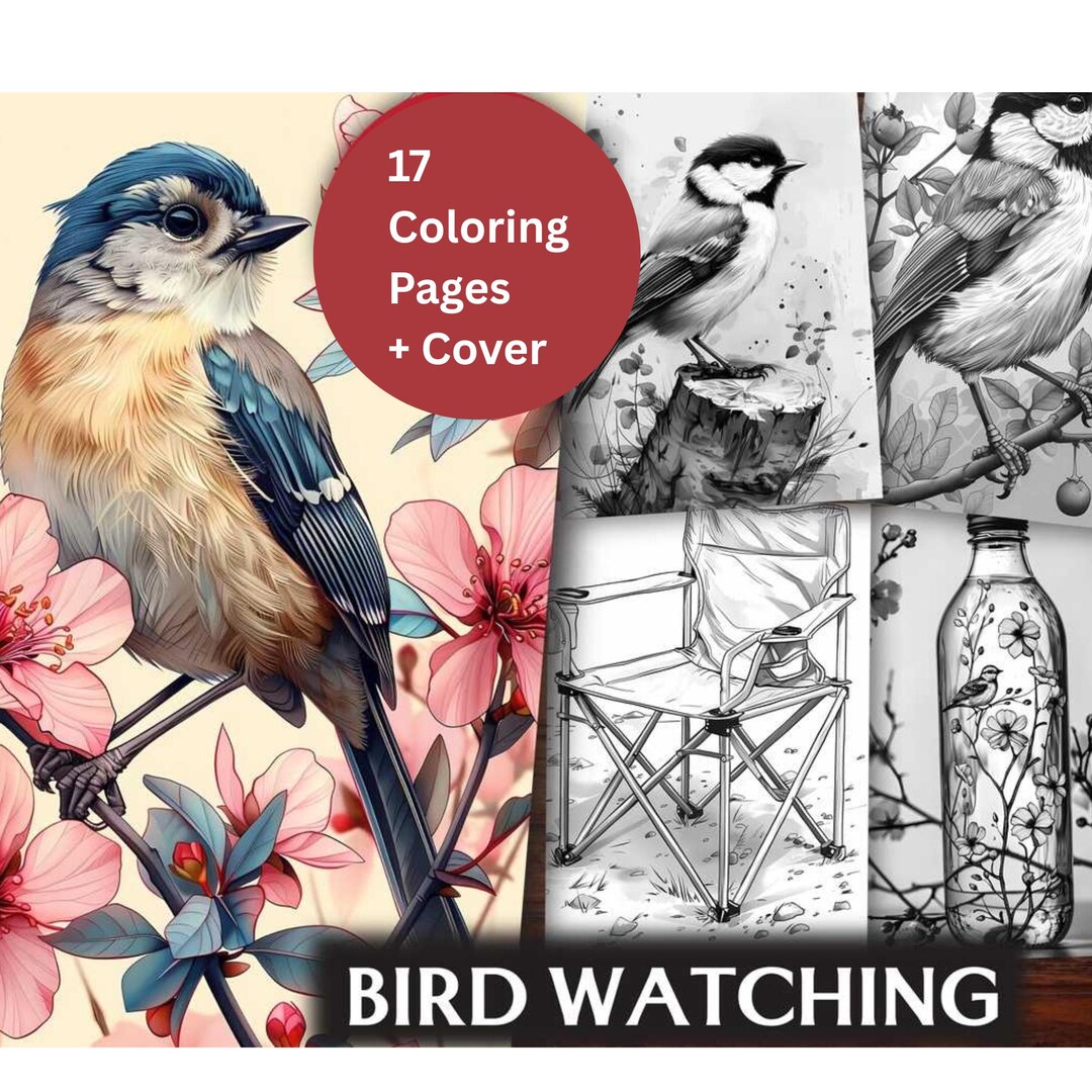 Bird Watching Coloring Books 17 Coloring Pages - Etsy