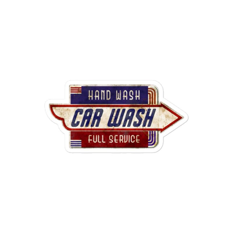 Vinyl Decal Vintage Car Wash Sign Sticker 3 Size Options Waterproof and ...