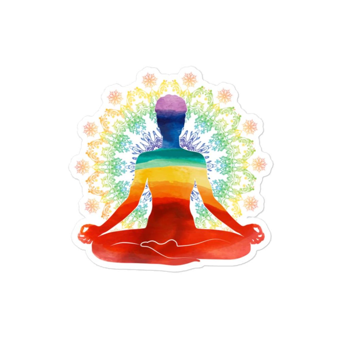 Rainbow Chakra Sticker Yoga Vinyl Decal - 3 Size Options - for Water ...