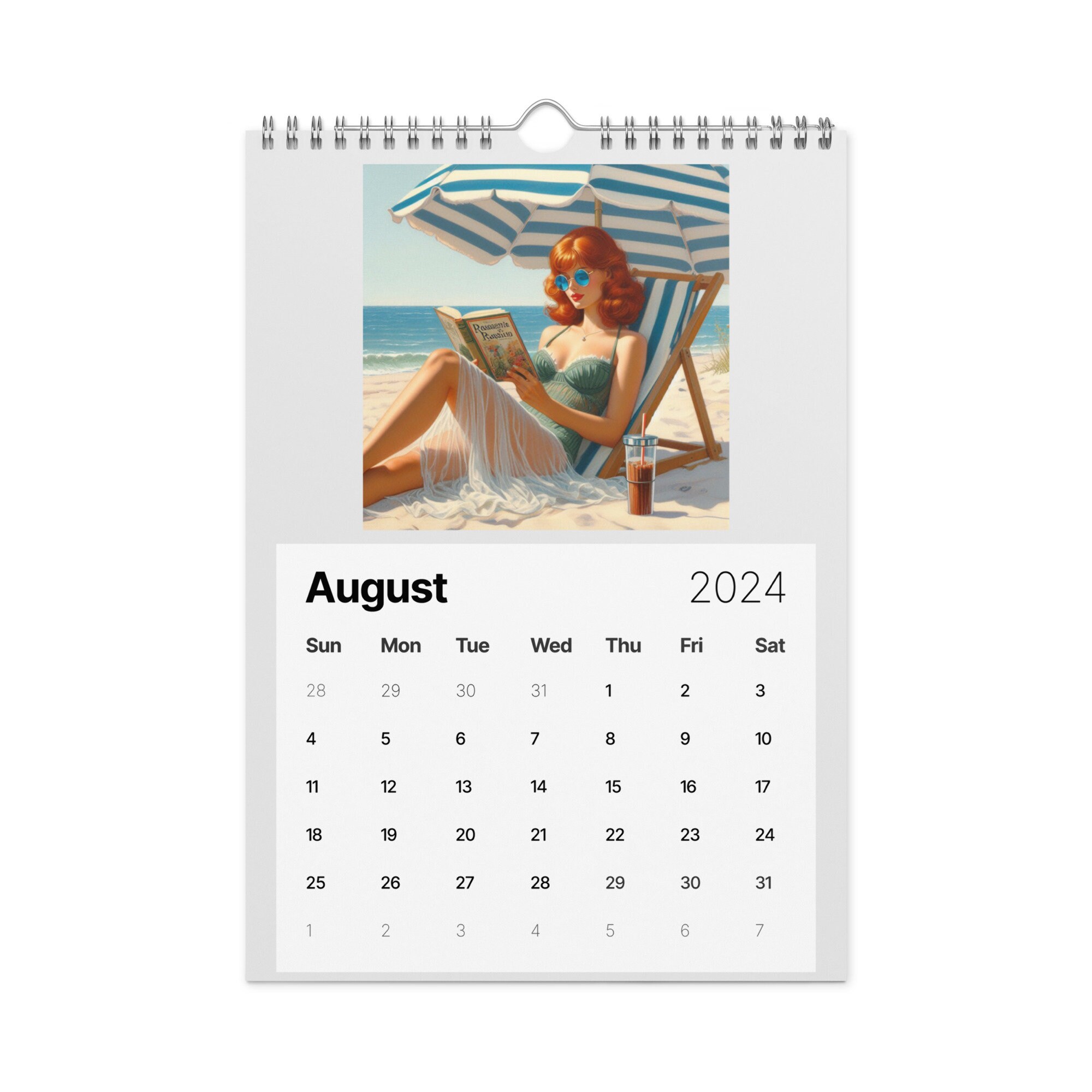 Lady With a Book 12-month Wall Calendar 2024 A Pretty Sight, a Lady ...