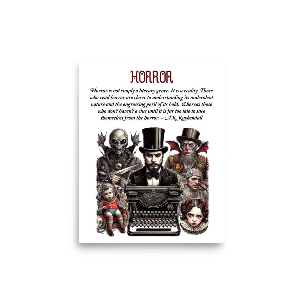 Love of Horror Poster for Horror Readers, Writers, 8 Sizes, A.K ...