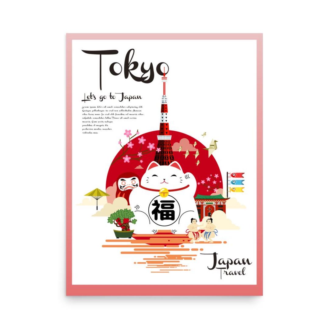 Tokyo Travel Poster Japanese Art Premium Photo Paper Poster - Asst ...