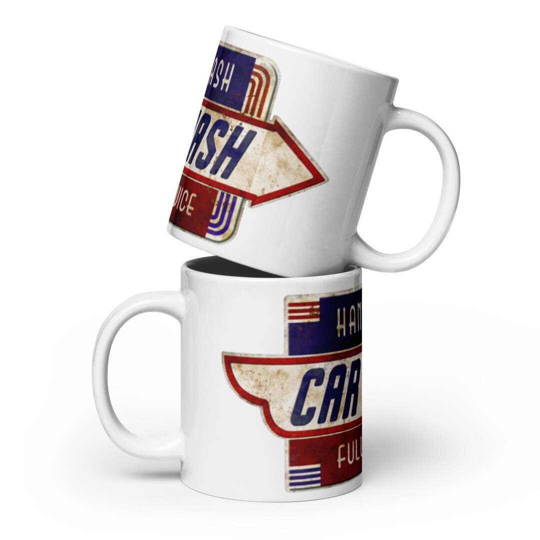 Vintage Car Wash Mug Old Fashioned Sign Design - 3 Size Options - Heavy ...