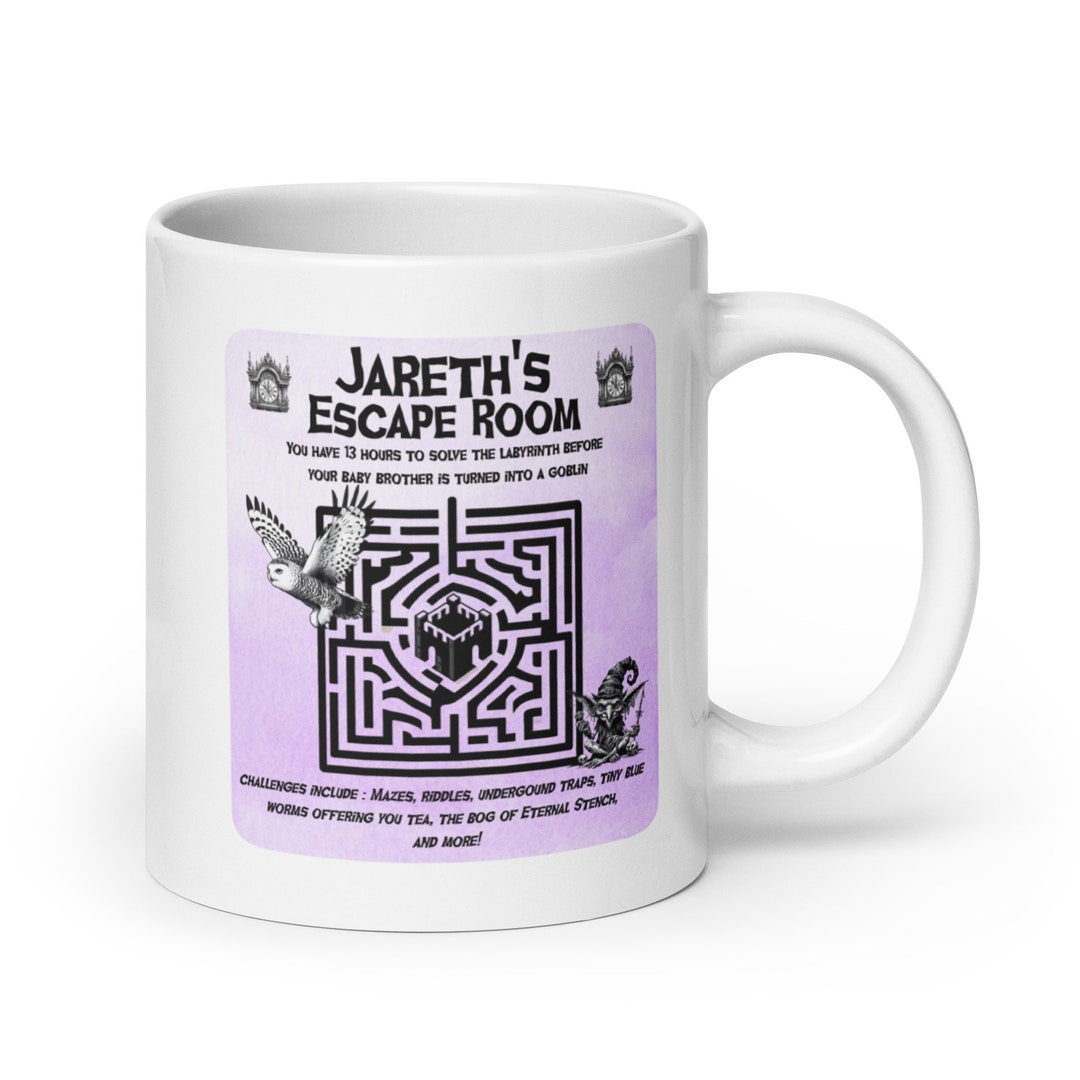 JARETH'S ESCAPE ROOM Mug - Labyrinth Mug - 3 Sizes - Goblin King ...