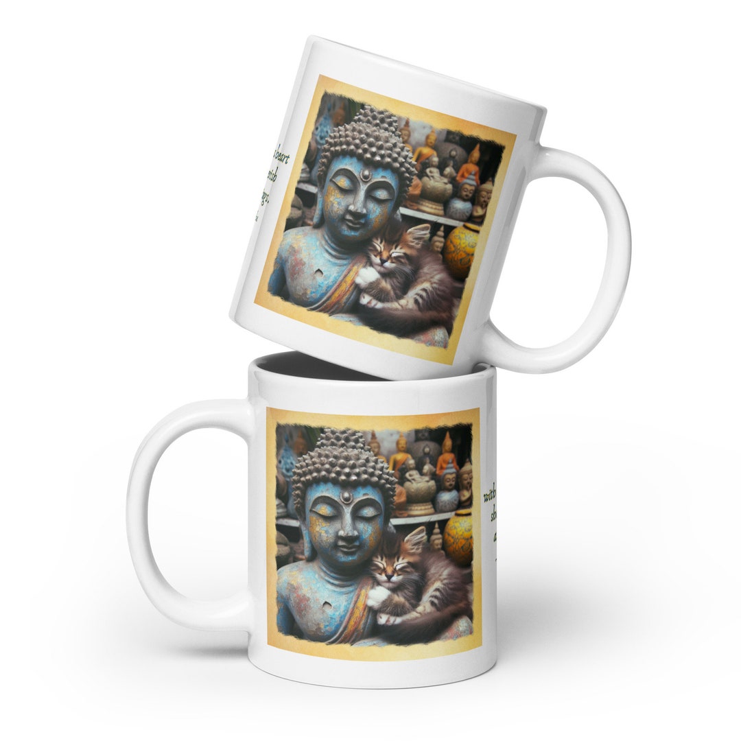 BUDDHA Love of Living Things Mug, Sturdy Ceramic, Buddha With Little ...