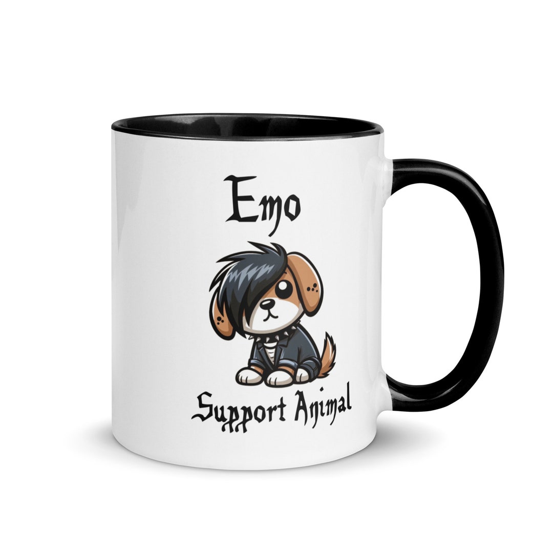 Emo Support Animal Mug - Tea, Coffee - Black Handle and Interior - 2 ...