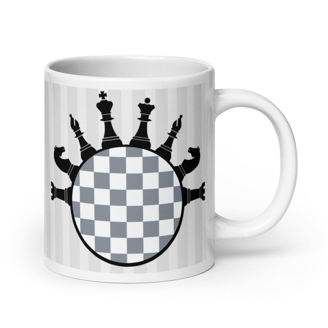 CHESS MUG for Chess Player Chess Lover - Sturdy Ceramic Double Sided ...