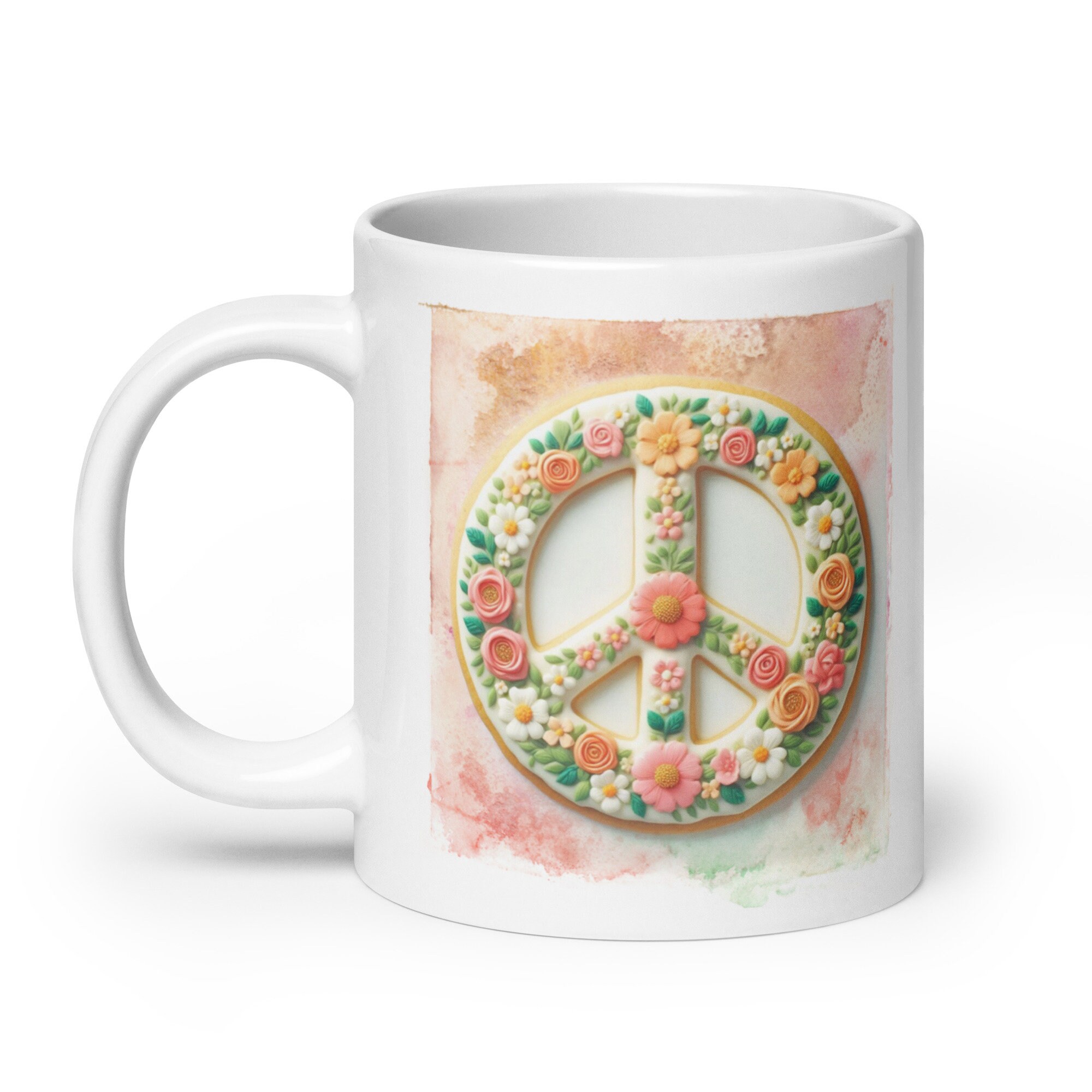Peace Symbol Cookie Peace Symbol Mug Ceramic Decorated Cookie Graphic 3 ...