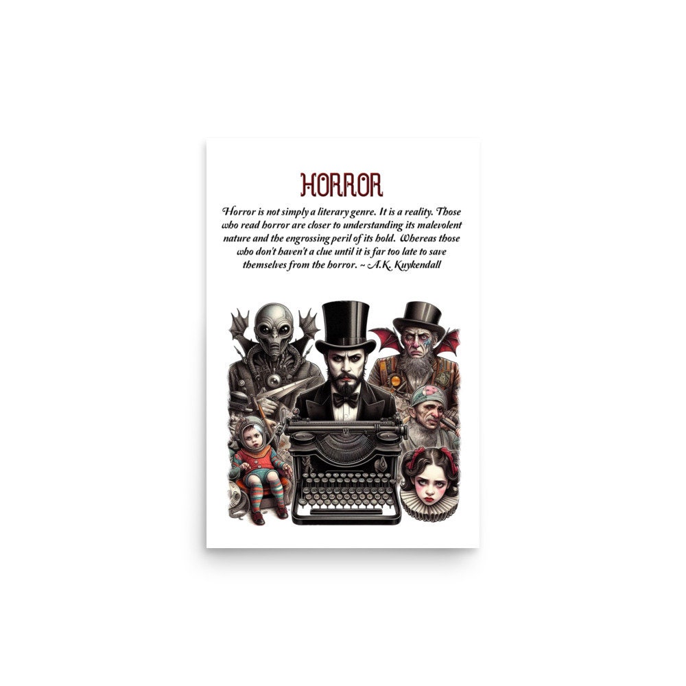 Love of Horror Poster for Horror Readers, Writers, 8 Sizes, A.K ...