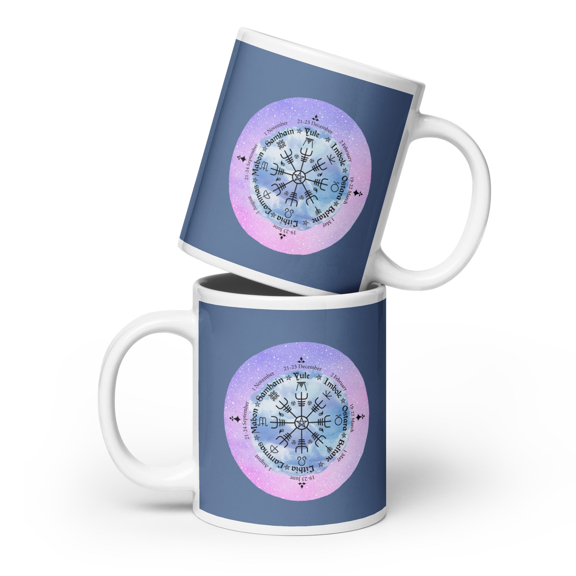 Pagan Wheel of the Year Calendar Mug - Wiccan Holidays and Dates - 3 ...
