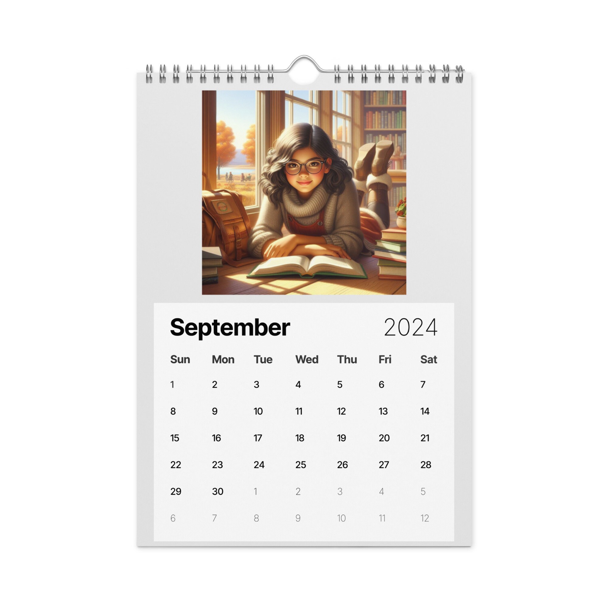 Lady With a Book 12-month Wall Calendar 2024 A Pretty Sight, a Lady ...