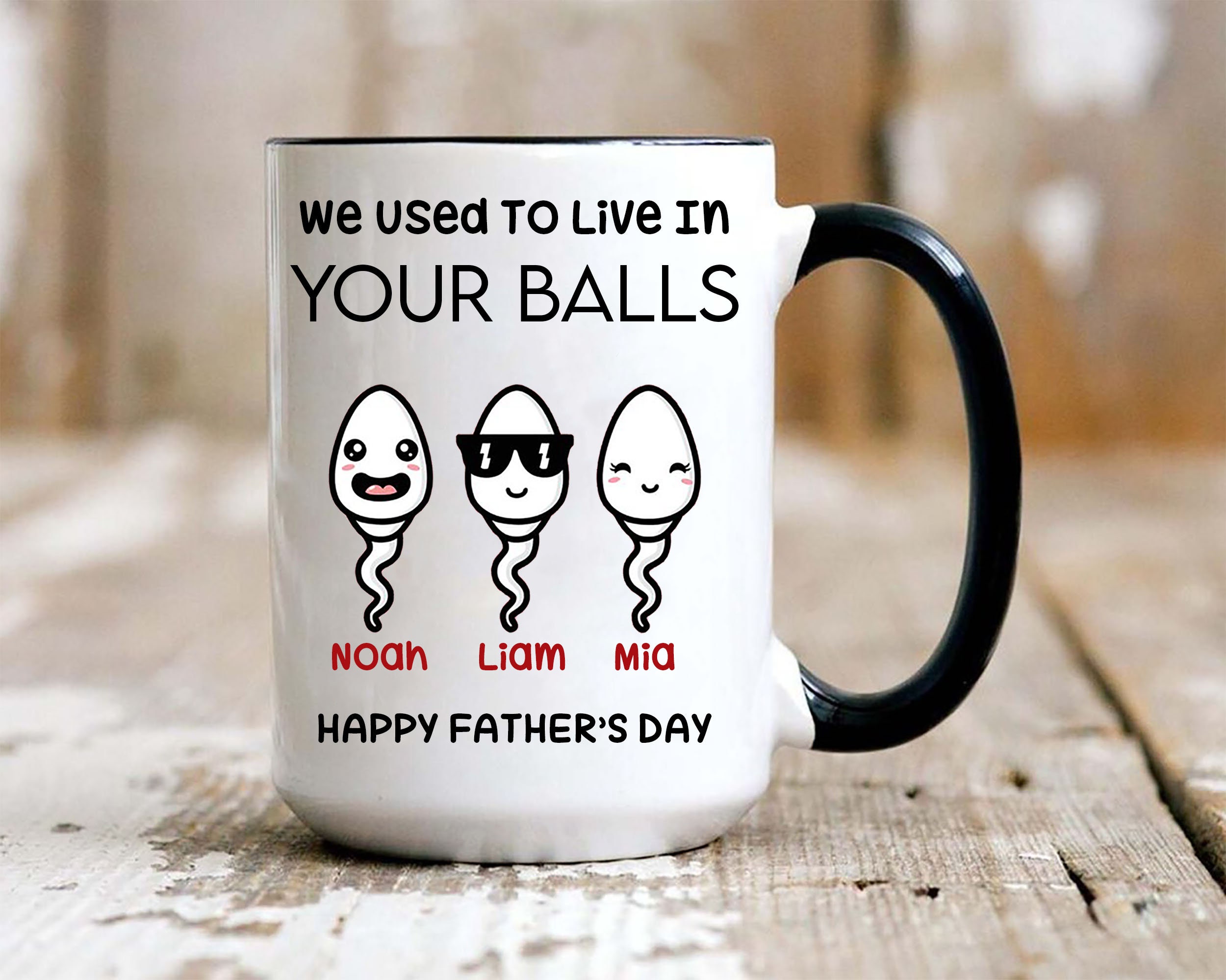 We Use to Live in Your Balls Mug, Fathers Day Mug Gift, Sperm Mug, Dad ...