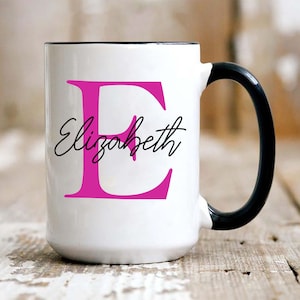 Personalized Initial Mug,initial and Name Mug,monogram Cup for Her or ...