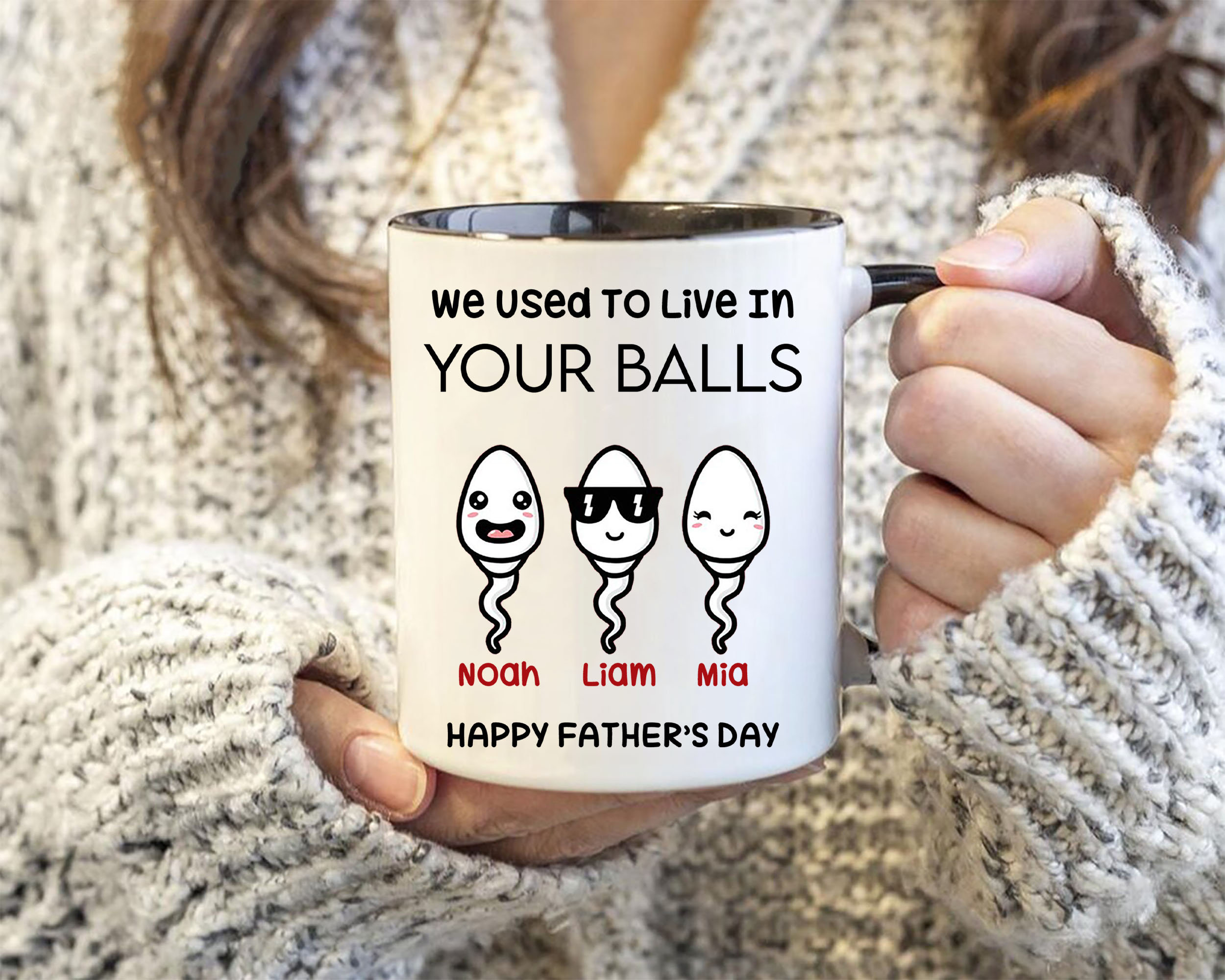 We Use to Live in Your Balls Mug, Fathers Day Mug Gift, Sperm Mug, Dad ...