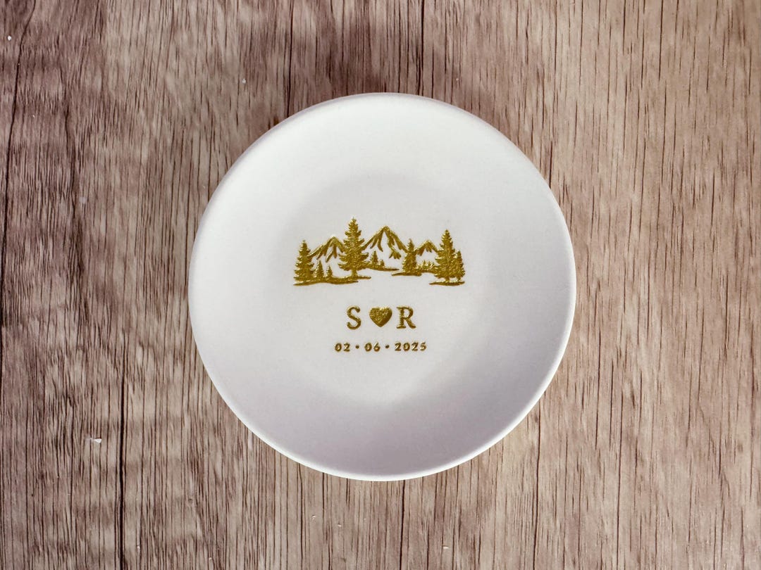 Personalized Mountain Jesmonite Ring Dish | Couple Keepsake - Etsy