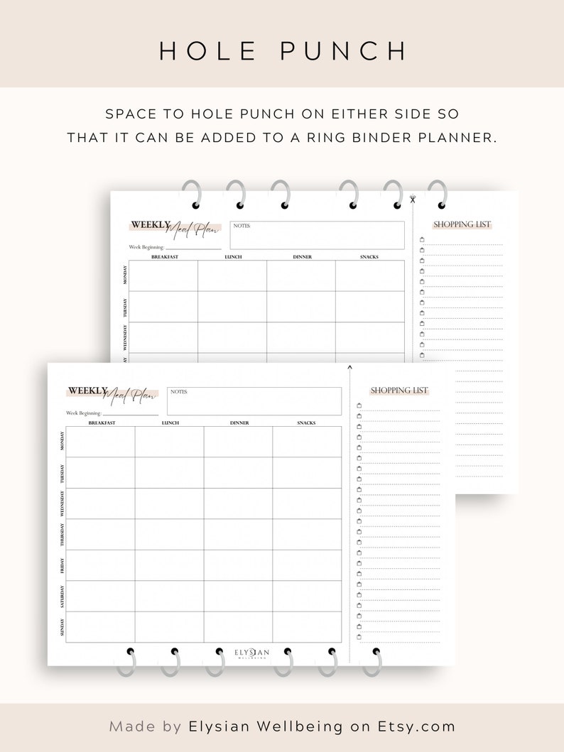 Weekly Meal Plan Printable Fillable PDF Food Intake, Healthy Lifestyle ...