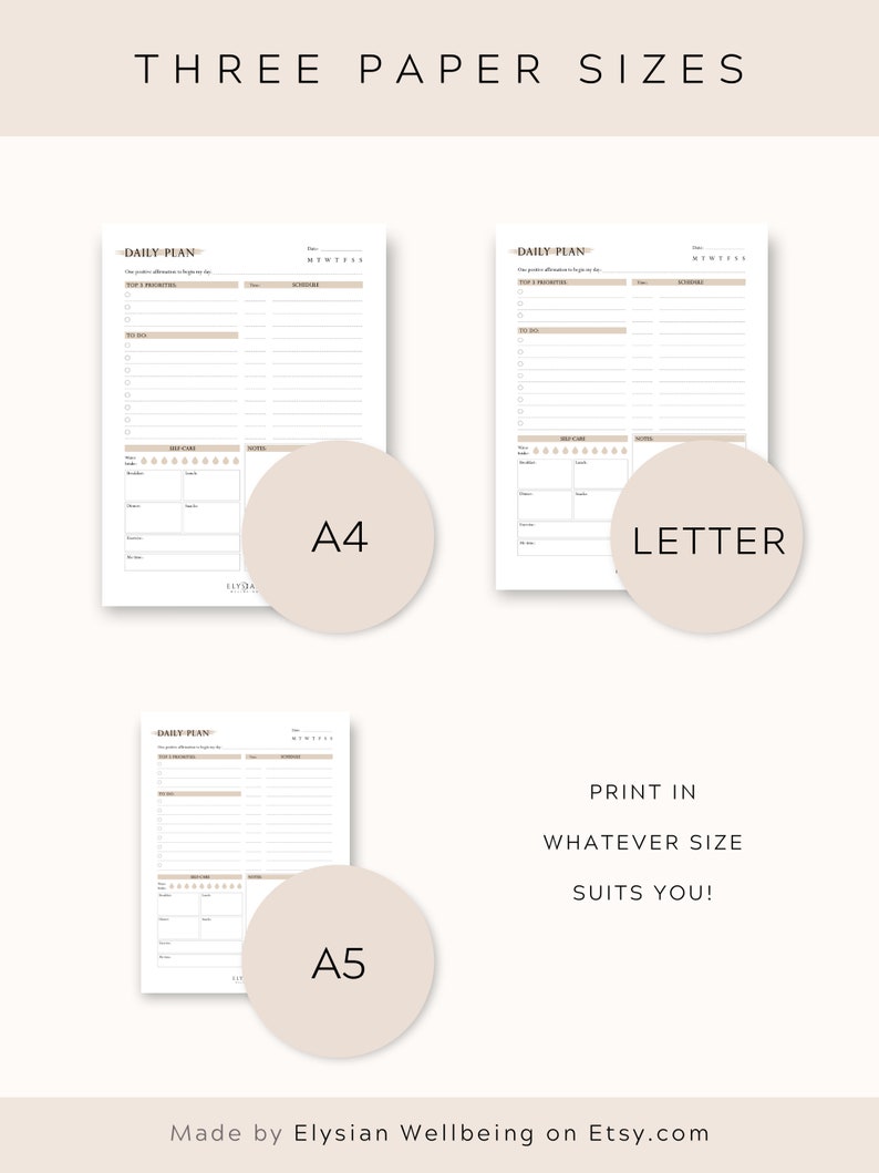 Daily Planner Printable Fillable PDF Daily Priorities - Etsy