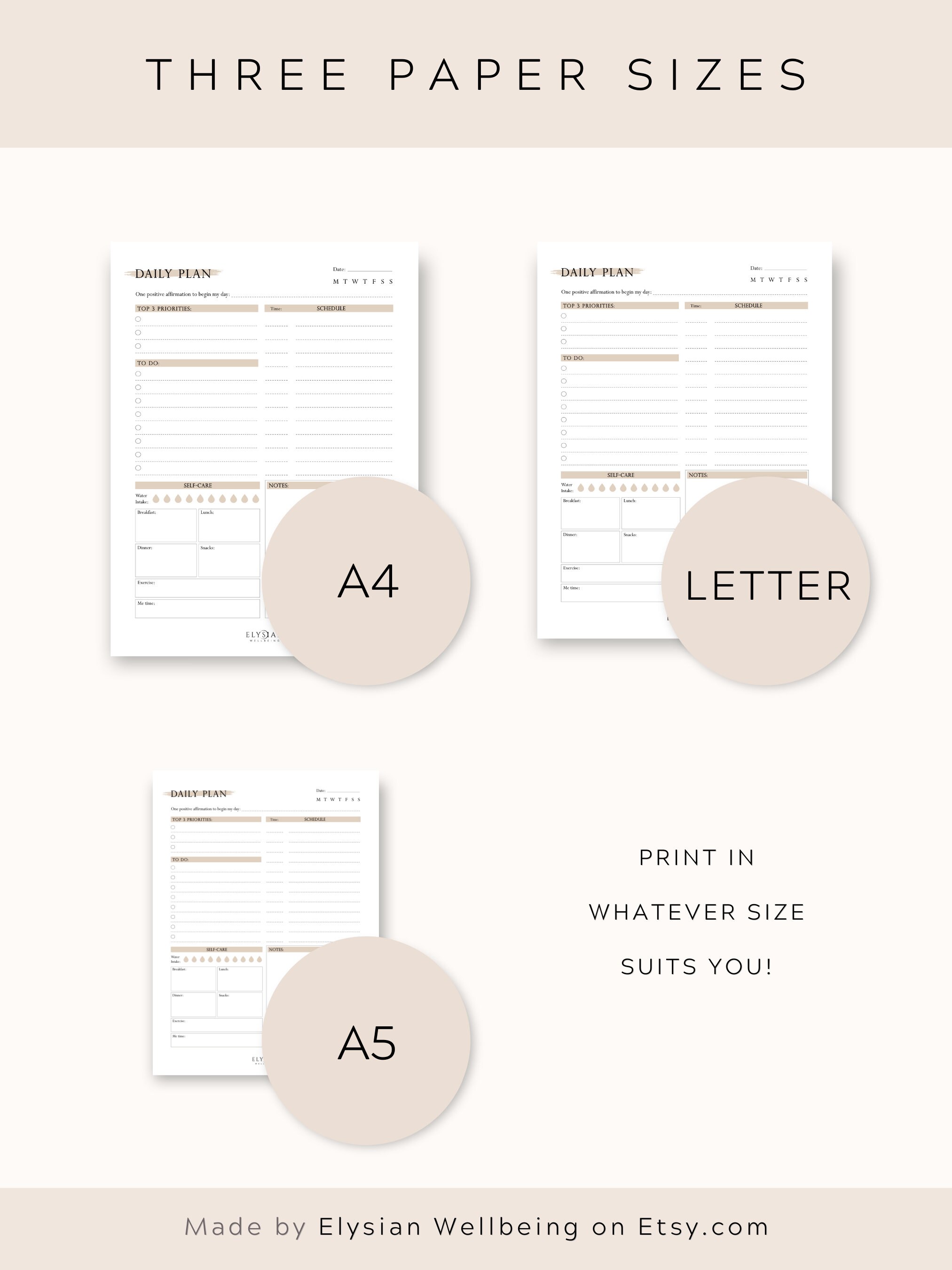 Daily Planner Printable Fillable PDF Daily Priorities - Etsy